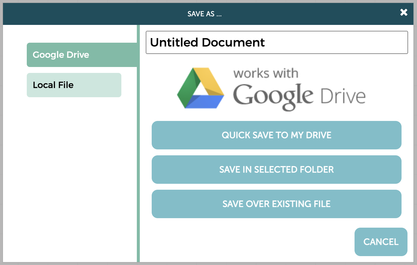 Save CODAP Work on Google Drive - CODAP